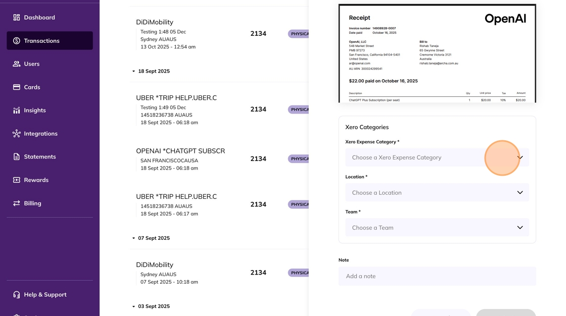 How to use Xero Tracking Categories in Archa