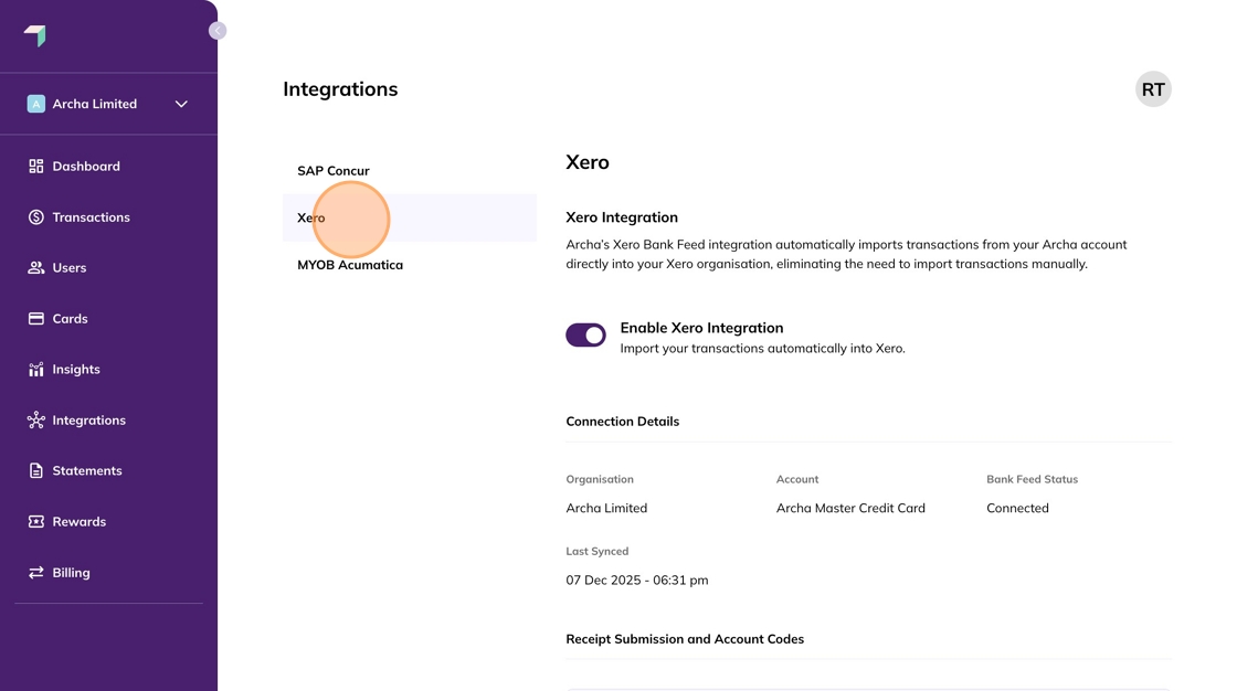 How to use Xero Tracking Categories in Archa