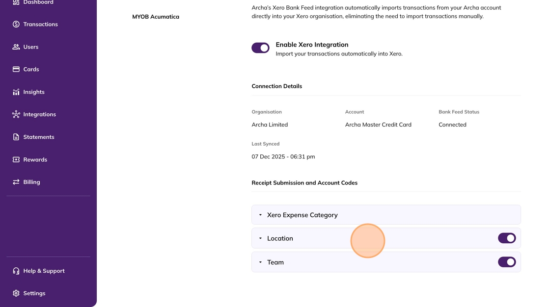 How to use Xero Tracking Categories in Archa